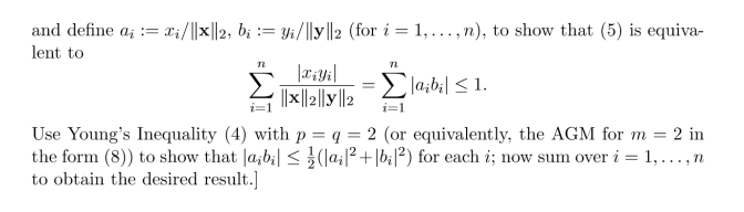 Solved (c) Cauchy-Schwarz Inequality Prove that for any x = | Chegg.com