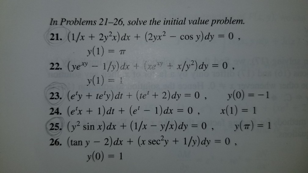 Solved In Problems 21-26, solve the initial value problem. | Chegg.com