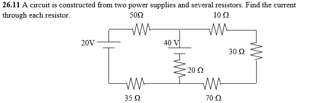 Solved A circuit is constructed from two power supplies and | Chegg.com