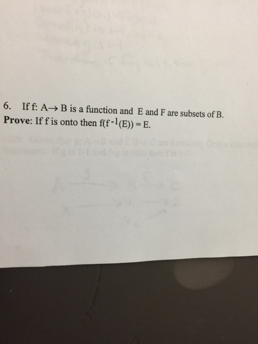 Solved 6. If f: A --> B is a function and E and F are | Chegg.com