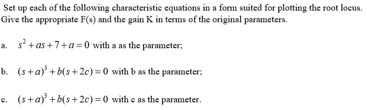 Solved Set up each of the following characteristic equations | Chegg.com