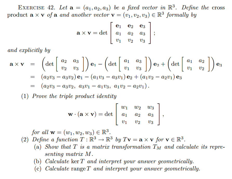 Let a = (a_1, a_2, a_3) be a fixed vector in R^3. | Chegg.com