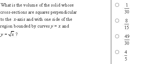 Solved What is the volume of the solid whose cross-sections | Chegg.com