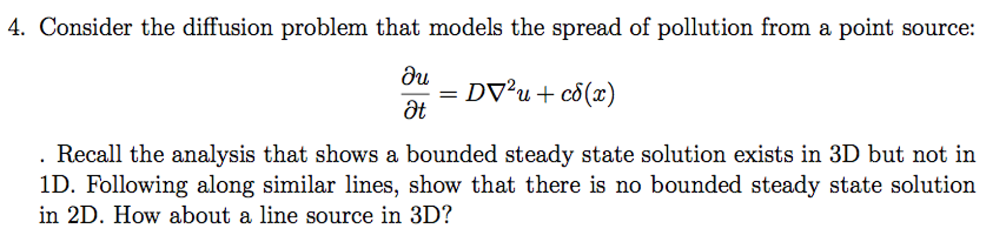 Consider the diffusion problem that models the spread | Chegg.com