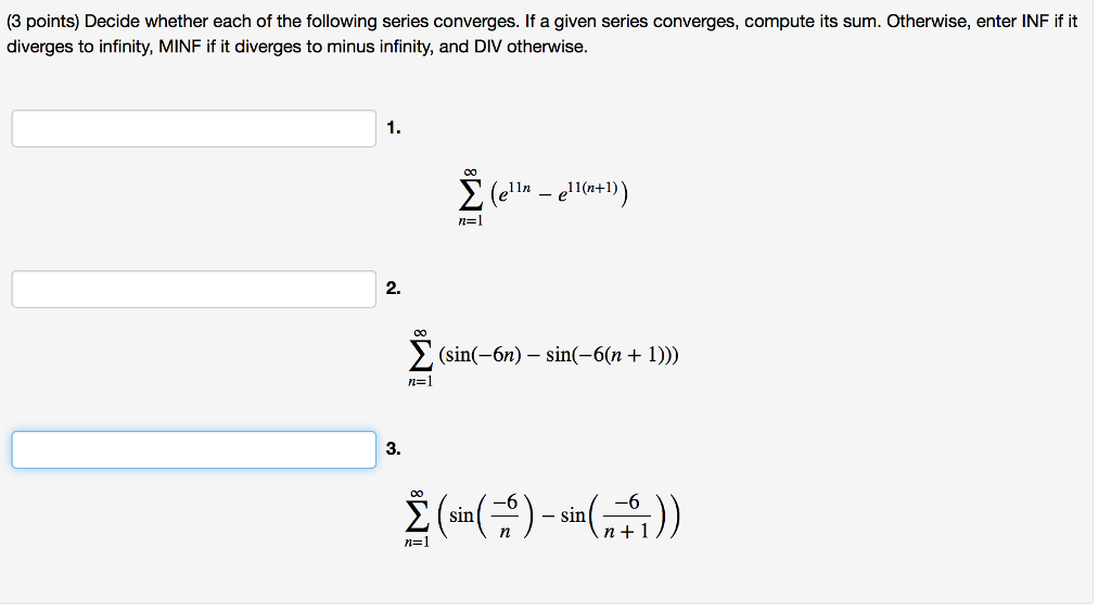 Solved Decide whether each of the following series | Chegg.com