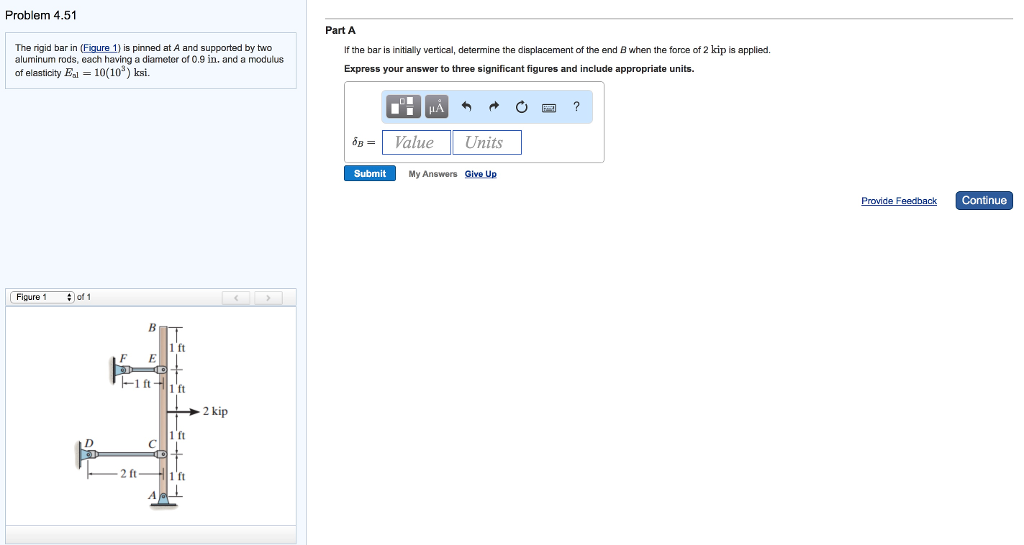 Solved I Problem 4.51 Part A The rigid bar in (Figure 1) is | Chegg.com