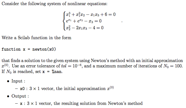 Solved Consider The Following System Of Nonlinear Equations 