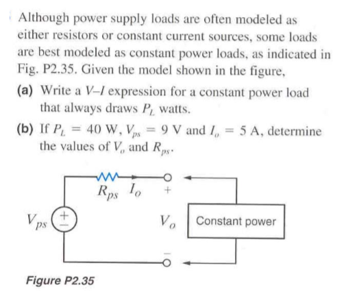 Solved Although power supply loads are often modeled as | Chegg.com