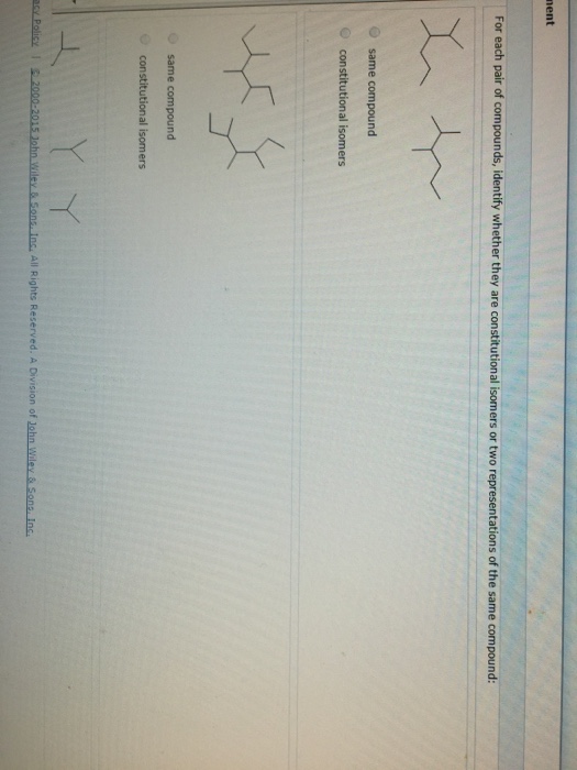 Solved ent For each pair of compounds, identify whether they | Chegg.com