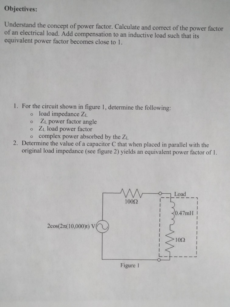 Solved Objectives: Understand the concept of power factor. | Chegg.com