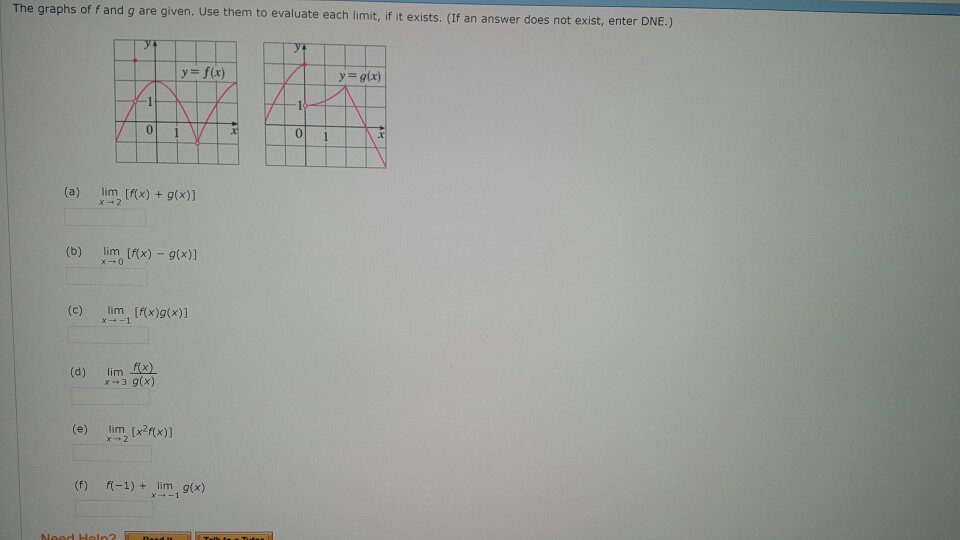 Solved The graphs of f and g are given. Use them to evaluate | Chegg.com