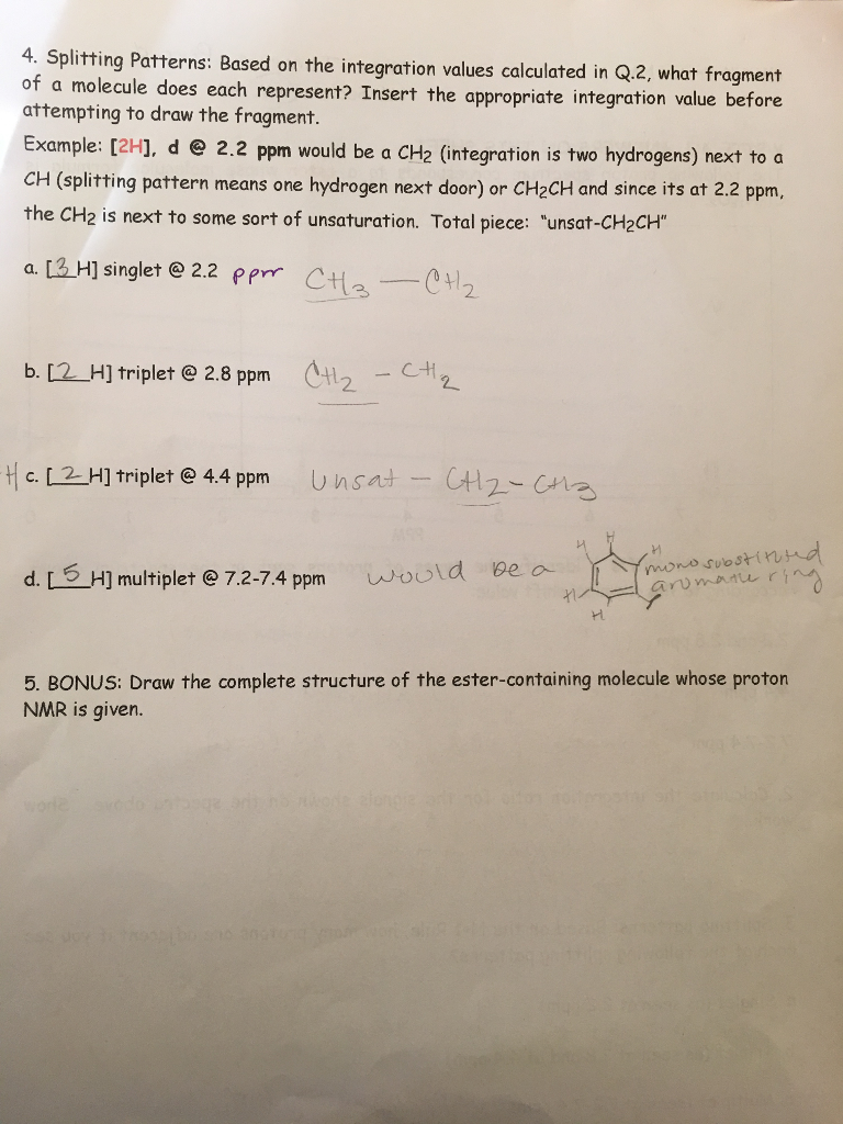 Solved Splitting Patterns Based On The Integration Values