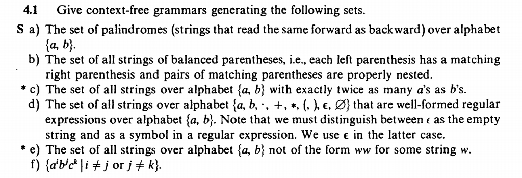 Solved 4.1 Give context-free grammars generating the | Chegg.com