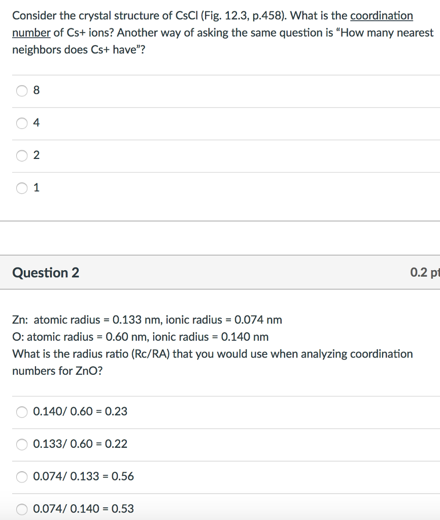 Solved Consider The Crystal Structure Of Cscl Fig 12 3