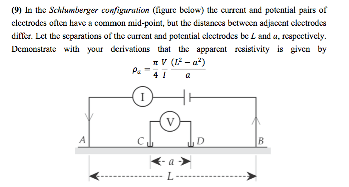 Solved In the Schlumberger configuration (figure below) the | Chegg.com