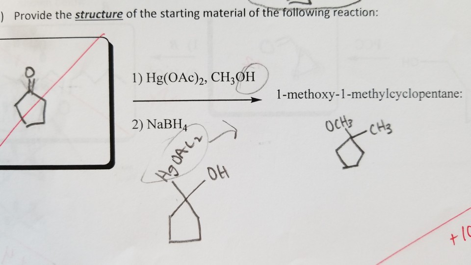 Solved Provide the structure of the starting material of the | Chegg.com