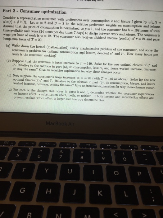 Solved Consider a representative consumer with preferences | Chegg.com