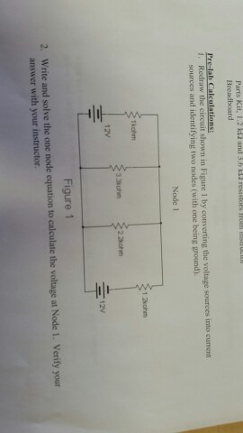 Solved Redraw the circuit shown in Figure 1 by converting | Chegg.com