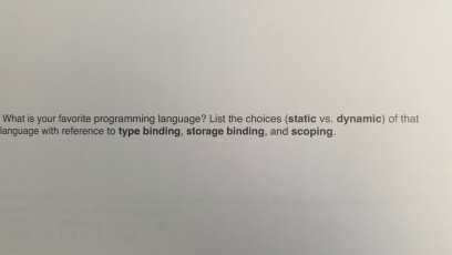 Solved What is your favorite programming language? List the | Chegg.com