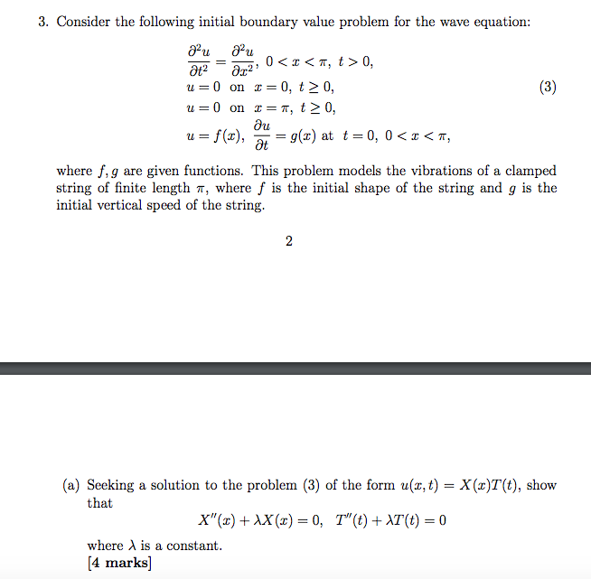 Solved 3. Consider the following initial boundary value | Chegg.com