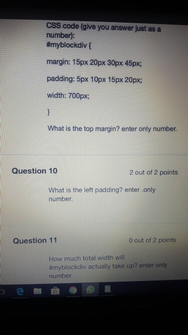 Solved CSS code (give you answer just as a number: | Chegg.com