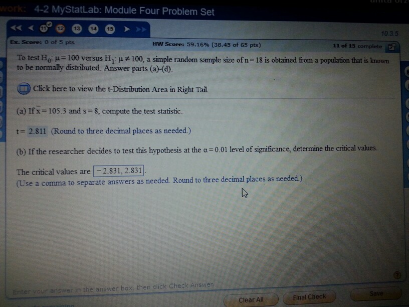 Solved 4-2 MyStatLab: Module Four Problem Set 10.3.5 Ex. | Chegg.com