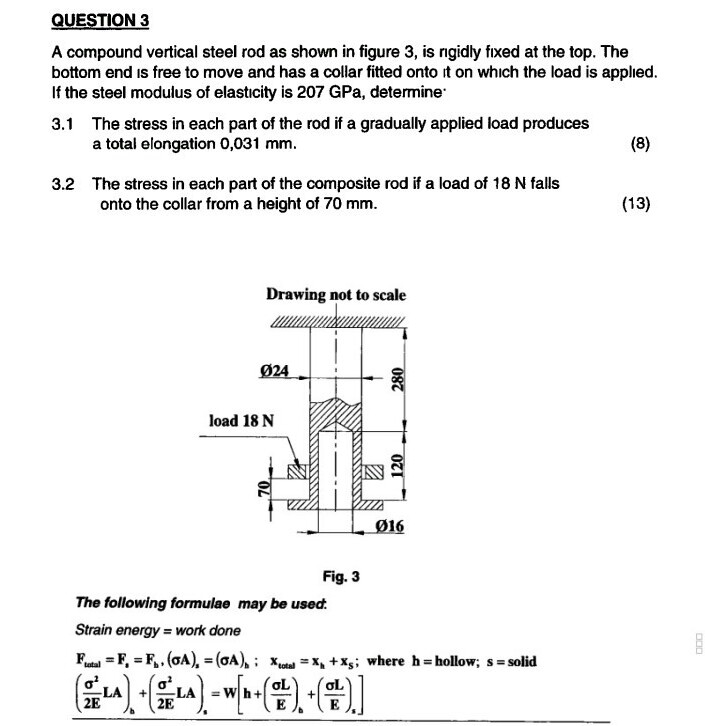 Solved A compound vertical steel rod as shown in figure 3, | Chegg.com