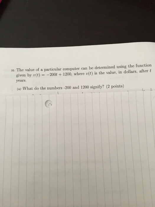 Solved The value of a particular computer can be determined | Chegg.com