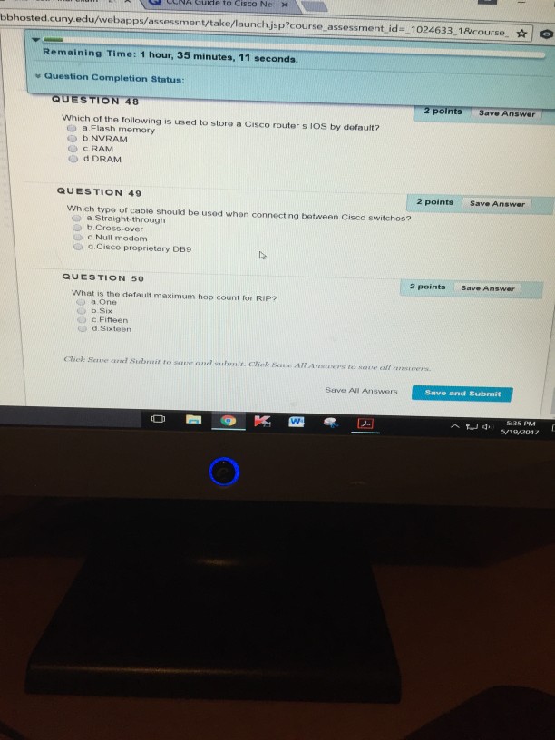 Solved CCNA Guide to Cisco Ne bbhosted cuny edu/webapps | Chegg.com