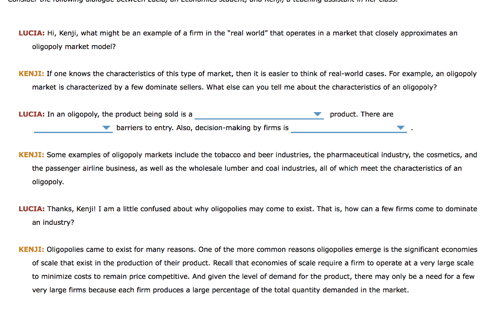 Solved LUCIA: Hi, Kenji, what might be an example of a firm | Chegg.com