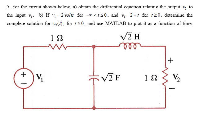 Solved 5. For the circuit shown below, a) obtain the | Chegg.com