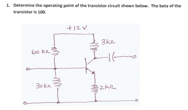 Solved Determine the operating point of the transistor | Chegg.com