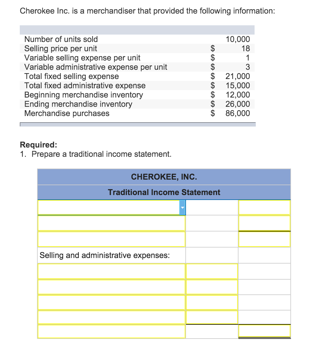 Solved Cherokee Inc. is a merchaniser that provided the | Chegg.com