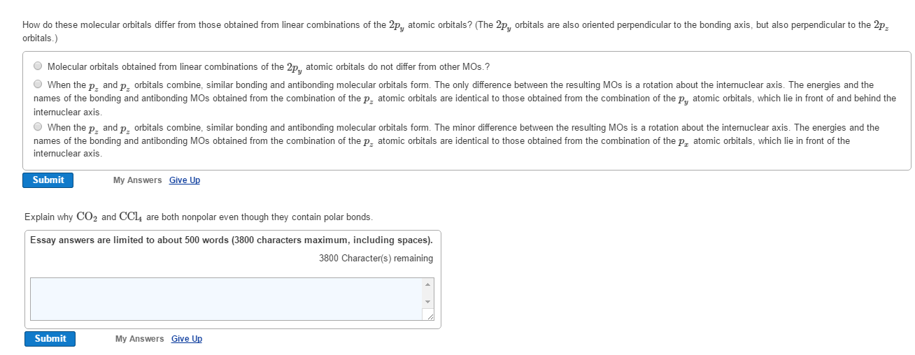 Solved How Do These Molecular Orbitals Differ From Those