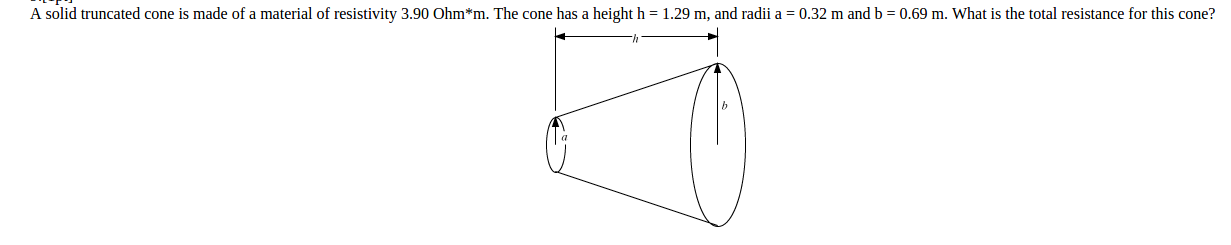 Solved ne A solid truncated cone is made of a material of | Chegg.com