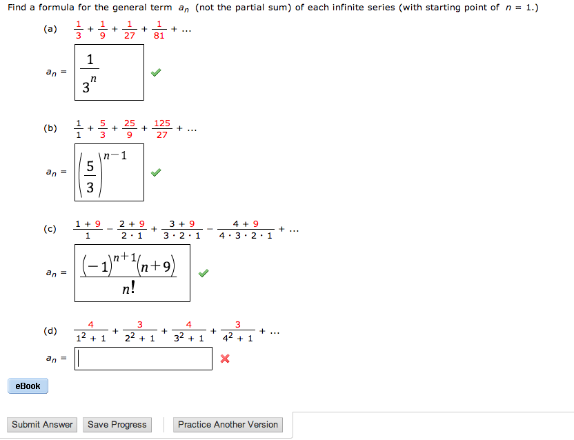 Solved Summing Infinite Series Find A Formula For The Chegg
