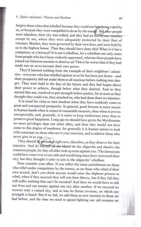 4. Justice and power: Plataea and Mytilene a. Further | Chegg.com