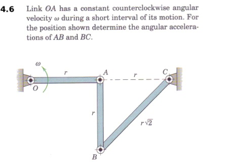 Link OA has a constant counterclockwise angular | Chegg.com