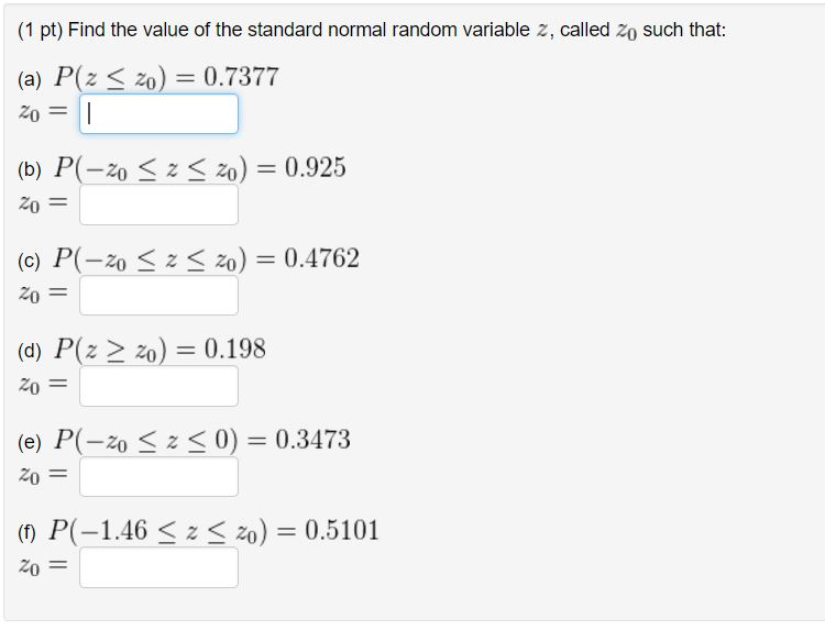 Solved Find the value of the standard normal random variable | Chegg.com
