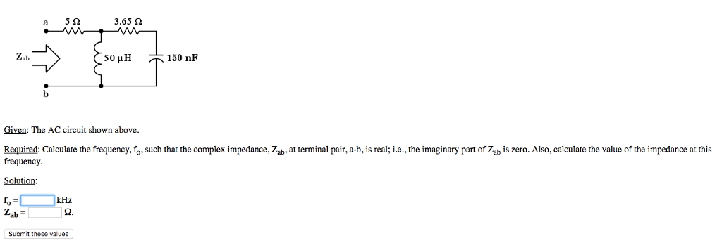 Solved The AC circuit shown above. Calculate the | Chegg.com