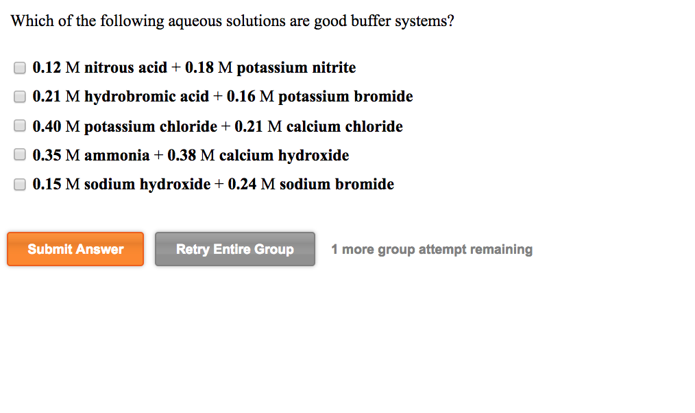 Solved Which of the following aqueous solutions are good | Chegg.com