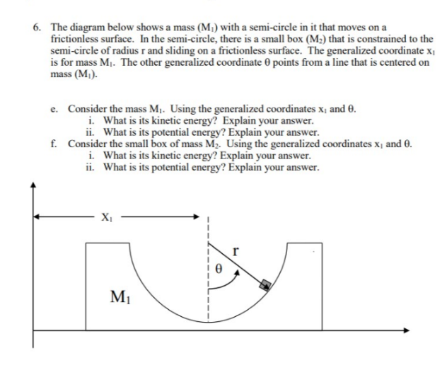 Solved The diagram below shows a mass (Mi) with a | Chegg.com