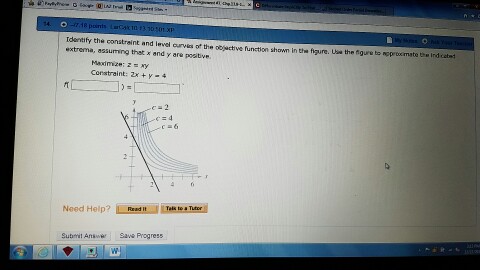 Solved Identify the constraint and level curves of the | Chegg.com