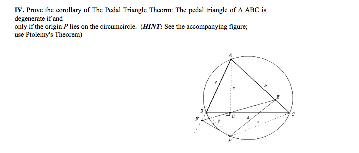 Solved Prove the corollary of The Pedal Triangle Theorm: | Chegg.com