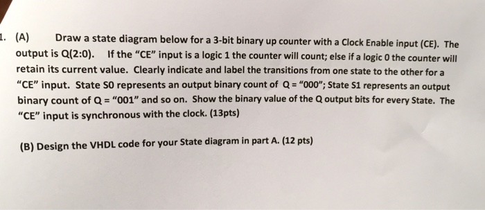 Solved Draw a state diagram below for a 3-bit binary up | Chegg.com