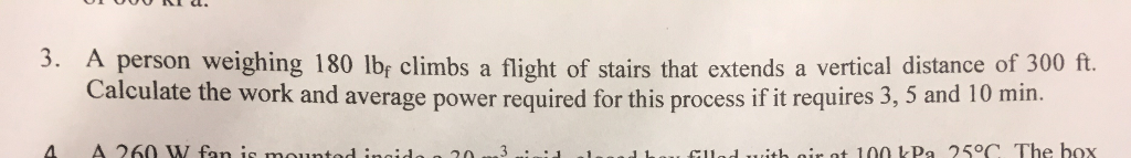 Solved A person weighing 180 lb_f climbs a flight of stairs | Chegg.com