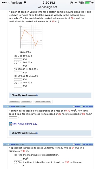 Solved A graph of position versus time for a certain | Chegg.com