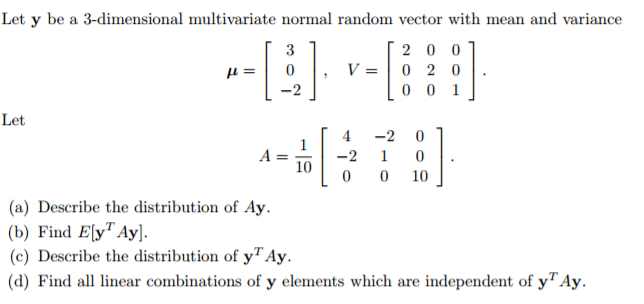 Solved Multivariate normal distribution. I'm mainly having | Chegg.com