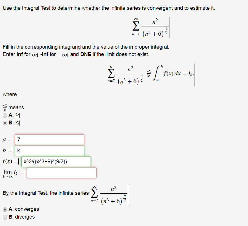 Solved Use The Integral Test To Determine Whether The