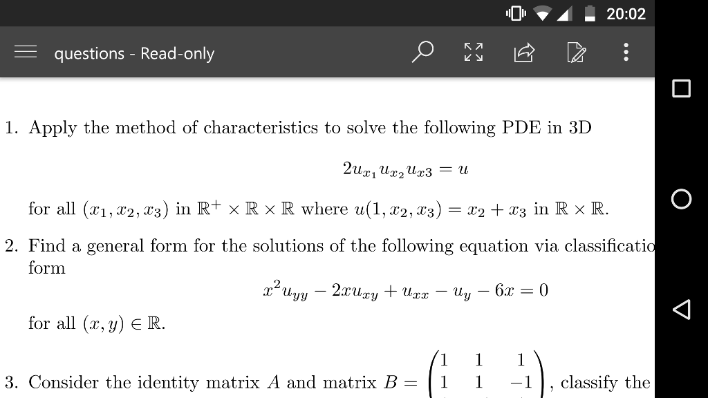 Solved 1011 -20:02 questions - Read-only 1. Apply the method | Chegg.com